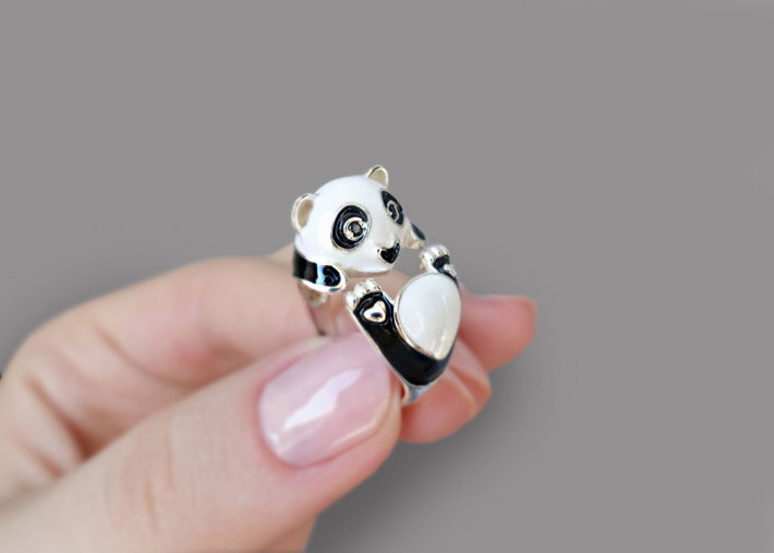 Panda Bear Jewelry Panda RingAdjustable Panda RingAnimal | Etsy
