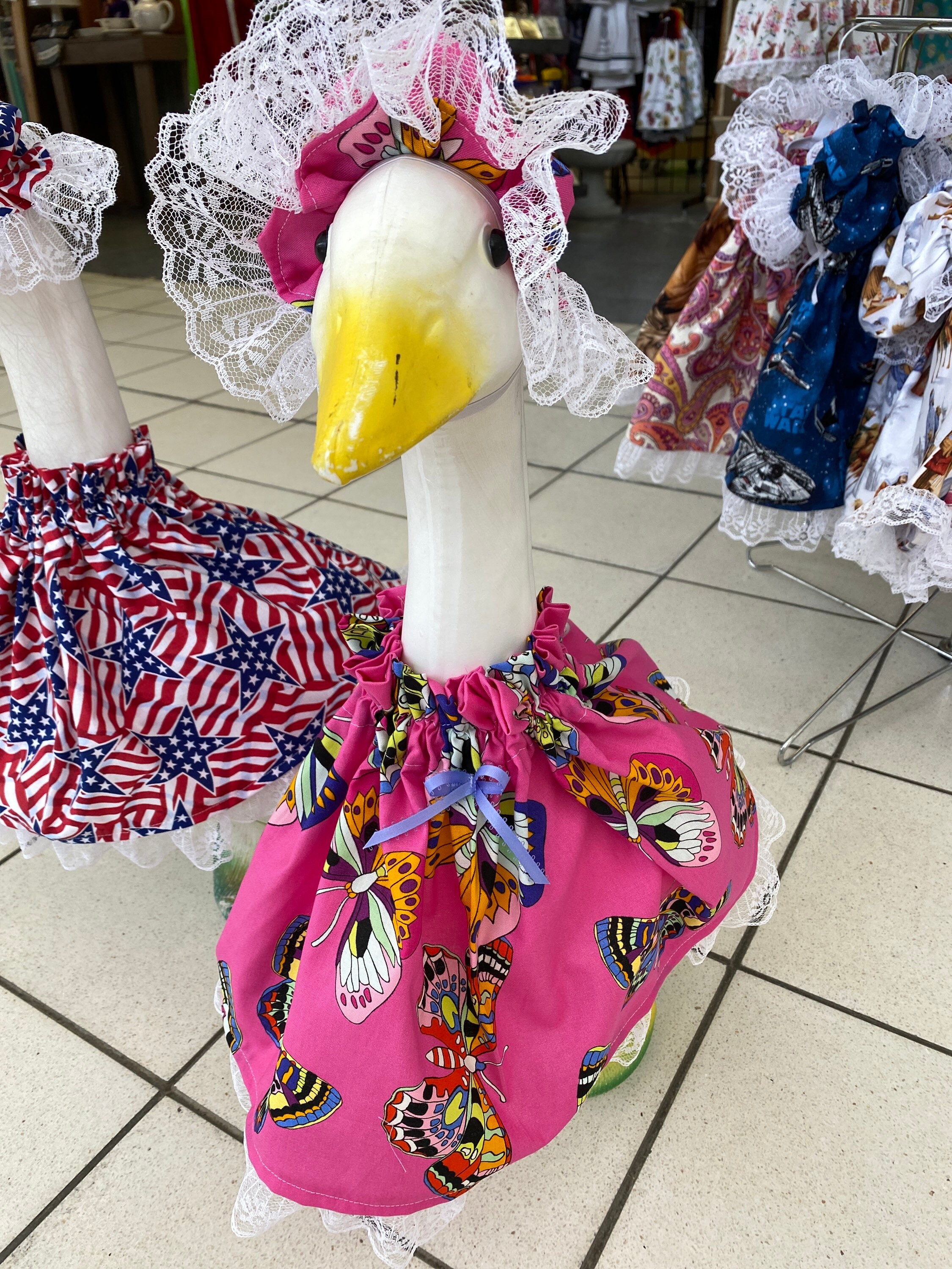 Pink Butterfly Large Goose Dresses for Large Goose Cement or - Etsy