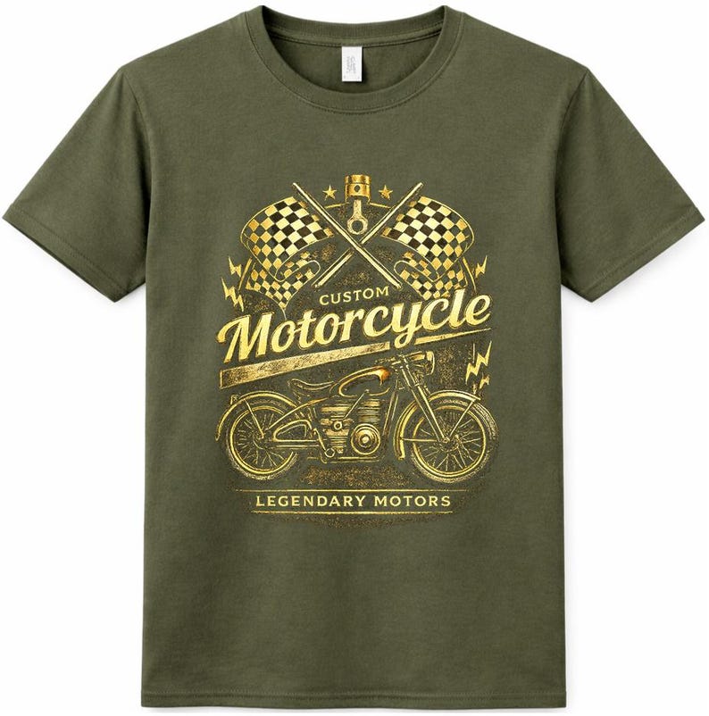Custom Motorcycle Vintage Biker Shirt Graphic Legendary Motors Cafe ...