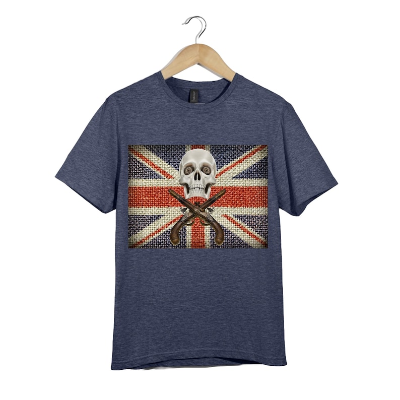 British Skull Union Jack T-shirt | Pistols Graphic Tee for Men and ...