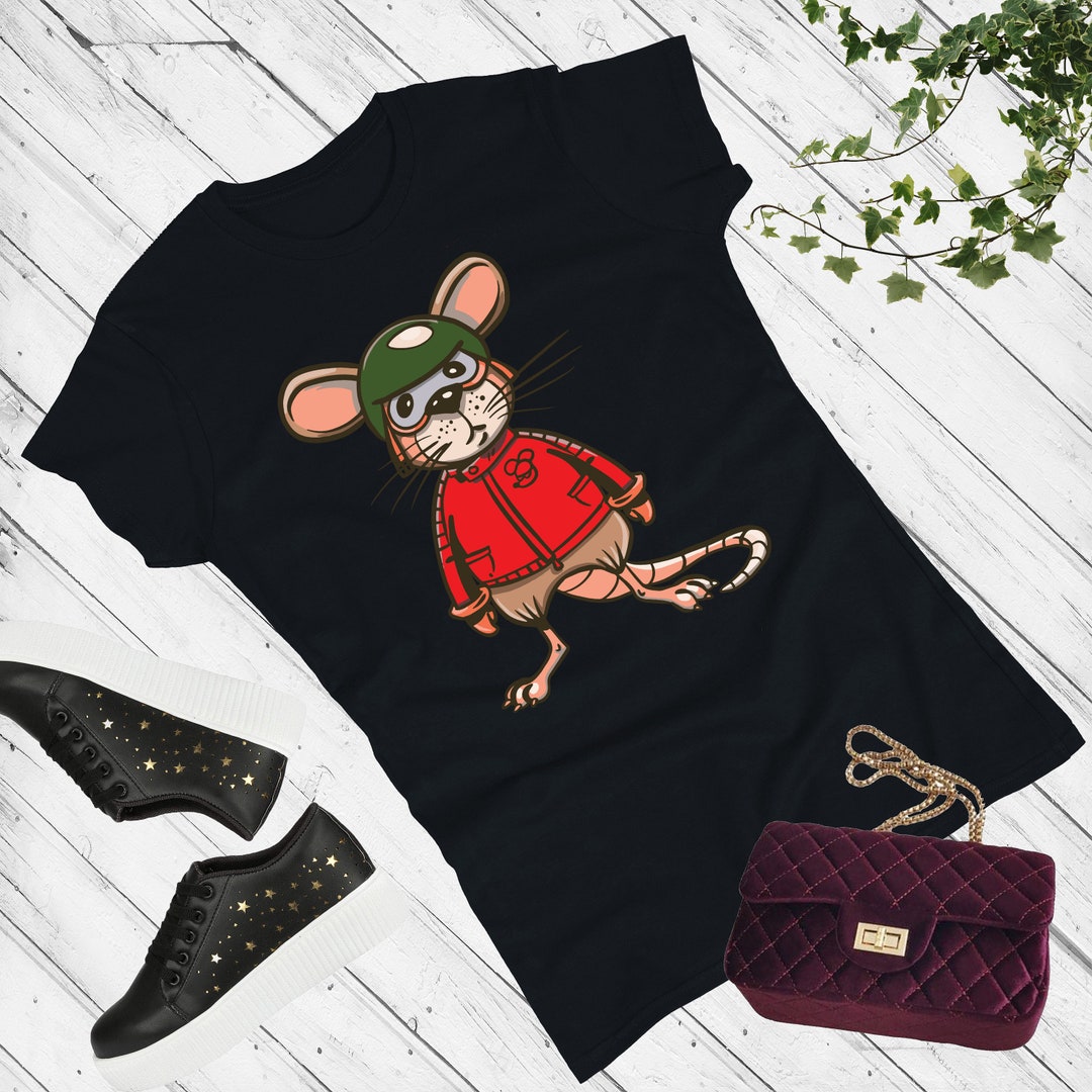 Brain Bucket Tee|biker Rat With Helmet Women's Classic Fitted T-shirt ...
