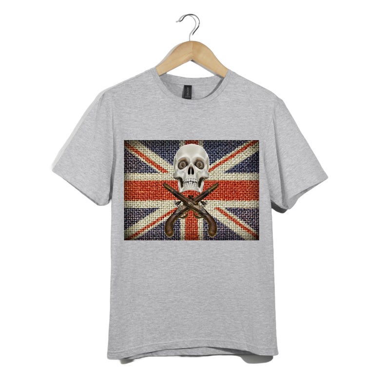 British Skull Union Jack T-shirt | Pistols Graphic Tee for Men and ...