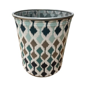 Decorative Waste Basket Bin for Office Decor and Bathroom Decor - White ...