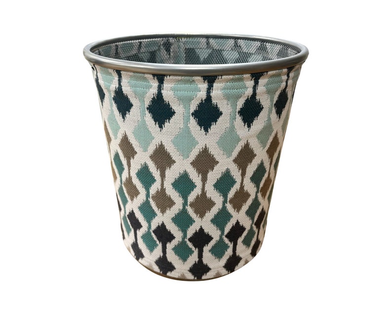 Decorative Waste Basket Bin for Office Decor and Bathroom Decor - White ...