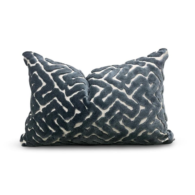 Blue Velvet Lumbar Pillow - Etsy