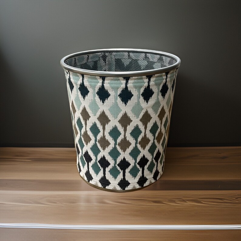Decorative Waste Basket Bin for Office Decor and Bathroom Decor - White ...