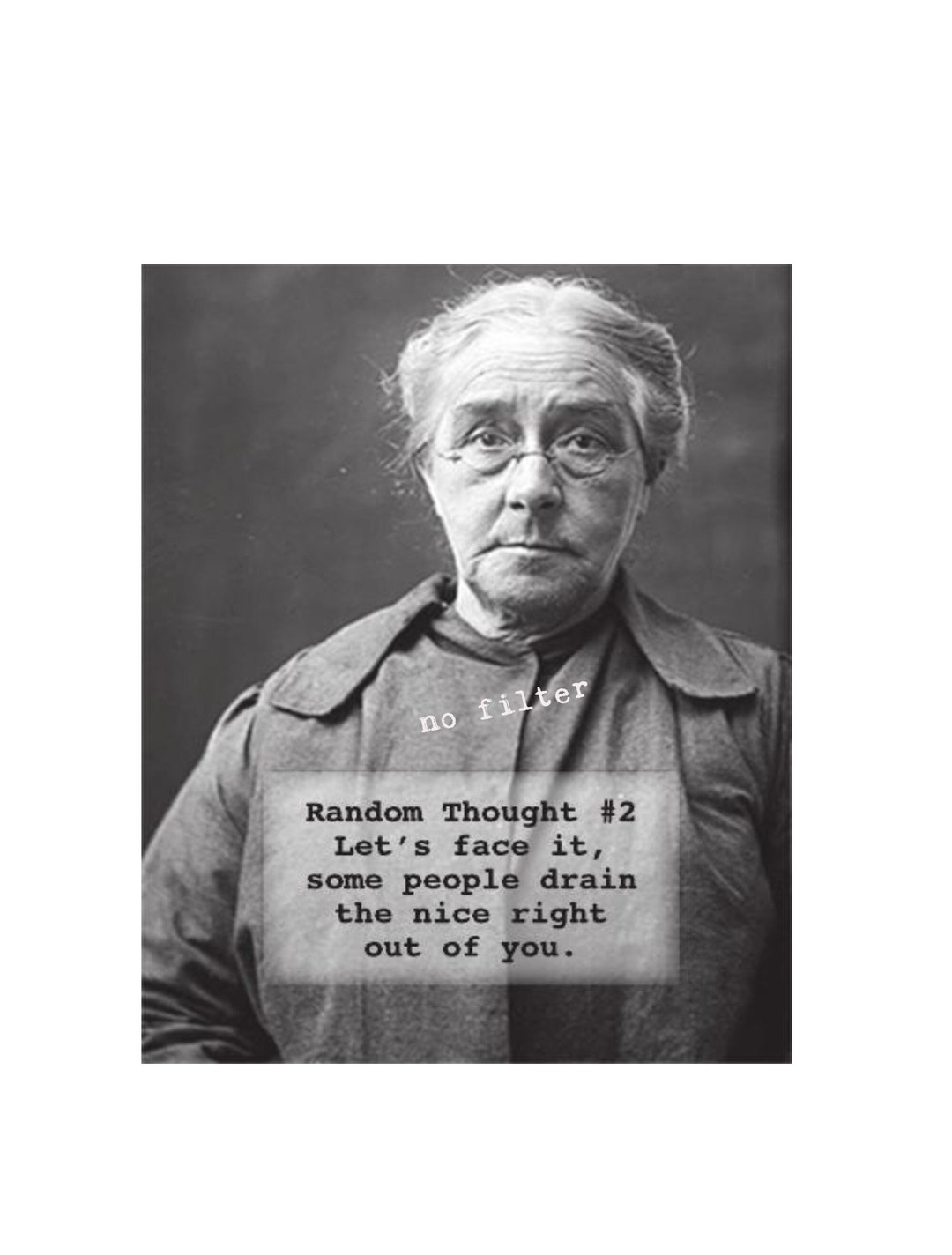 Random Thought #2: Vintage Photograph Greeting Card; Sassy, Humorous ...