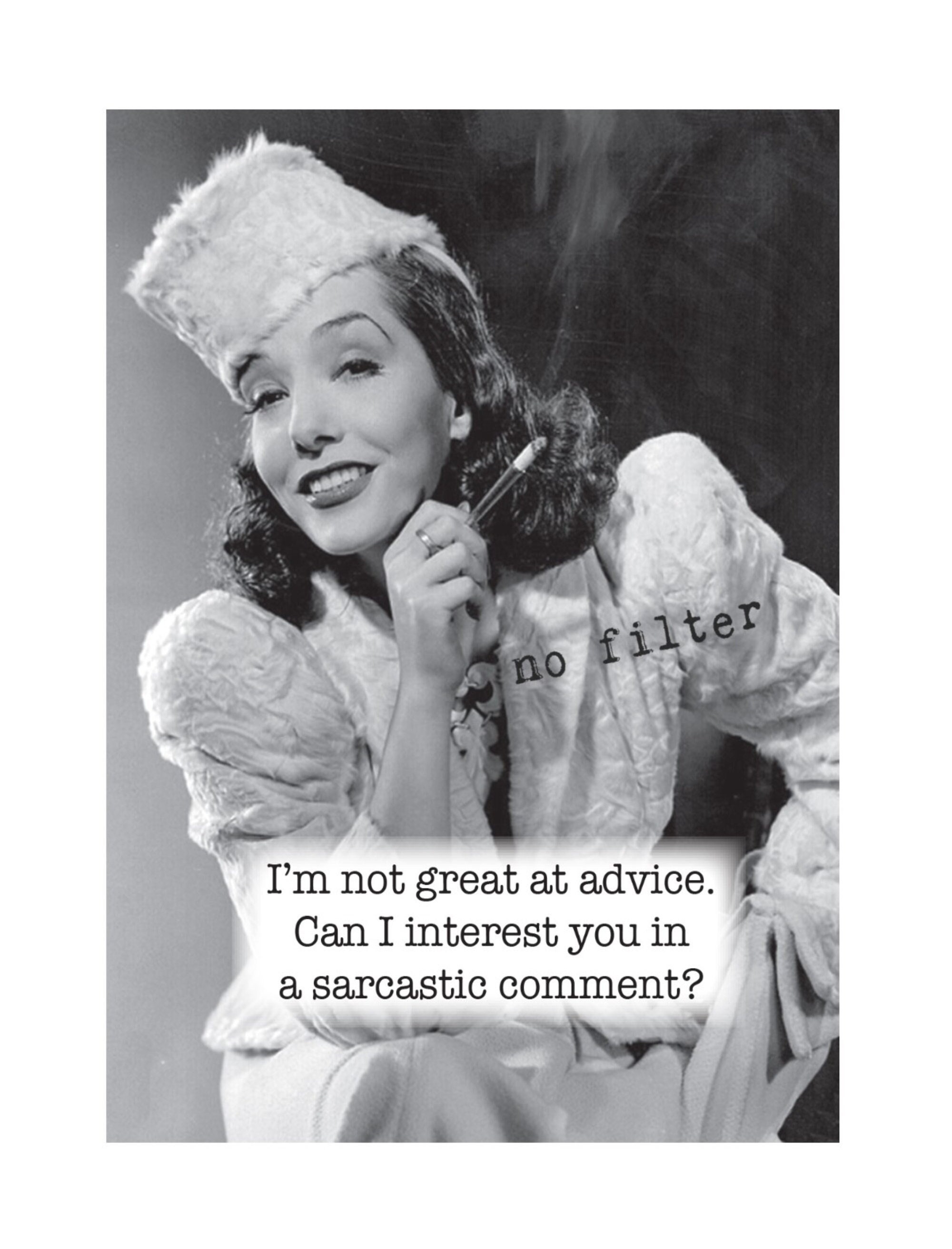 Sarcastic Comment: Vintage Photograph Greeting Card; Sassy, Humorous ...