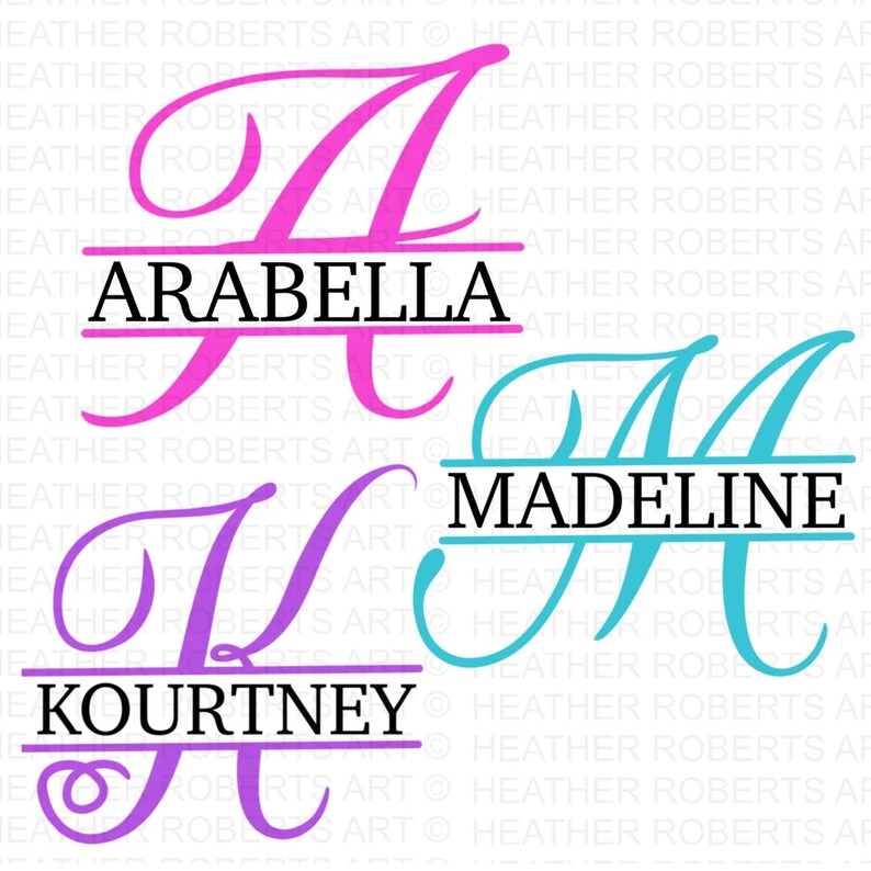 Split Monogram Alphabet SVG, DXF, PNG, Split Monogram Frame Alphabet ...