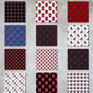 Spiderman Pattern & Vector Clipart, 12 Different Images, 8 Cliparts ...