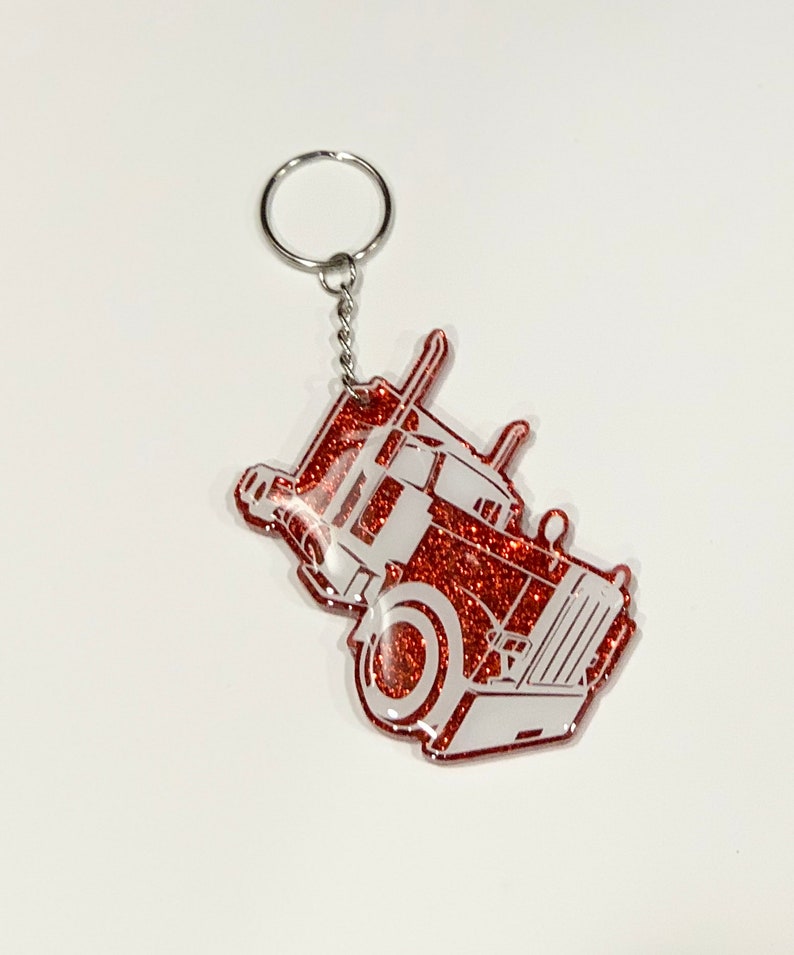 Semi Truck Keychain Tractor Trailer Truck Driver Over the - Etsy