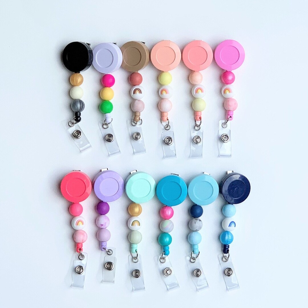 Handmade Beaded Retractable Badge Reel, Alligator Clip - Etsy