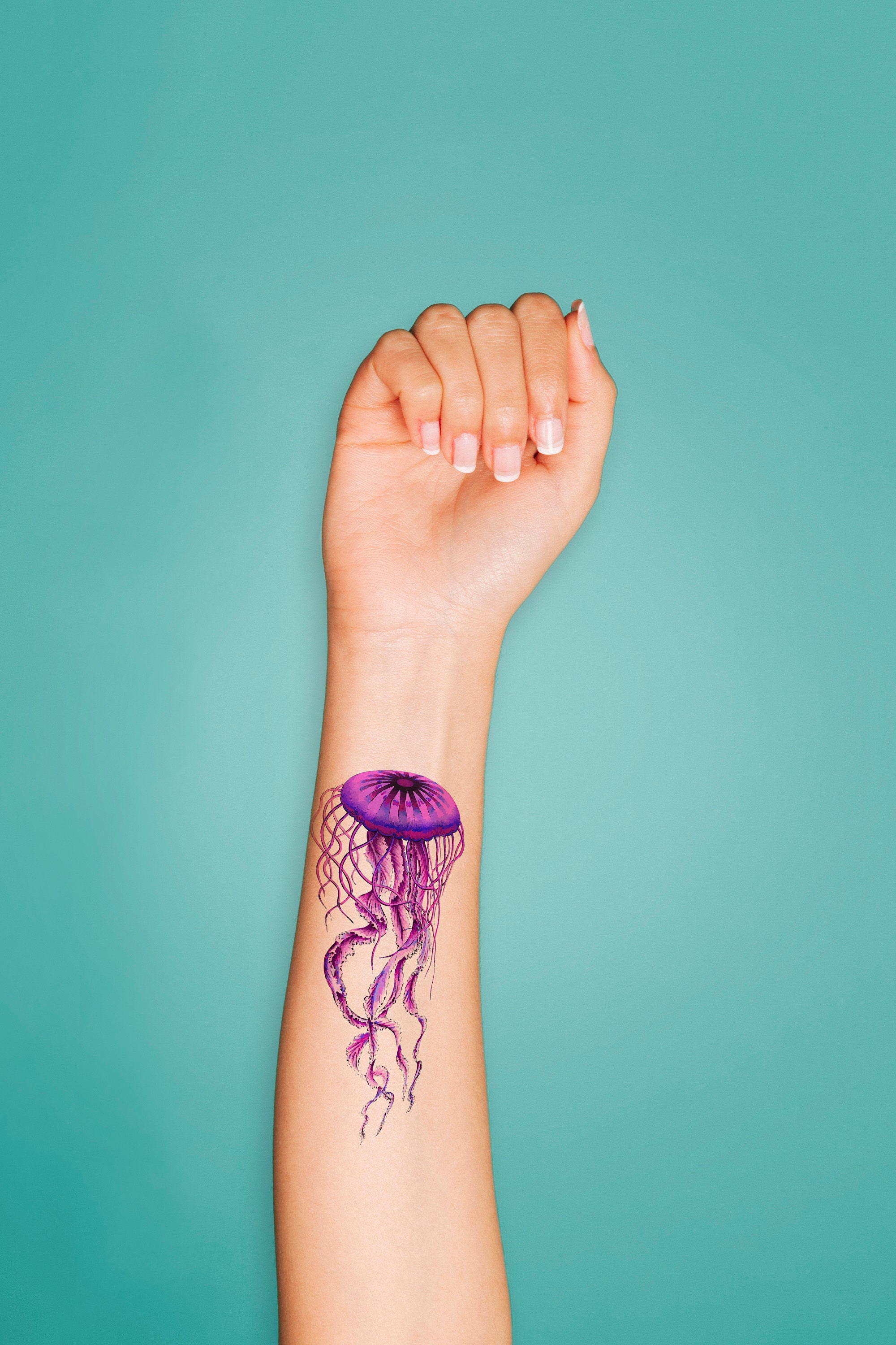 Watercolour Jellyfish Tattoos Water-transfer Tattoos - Etsy