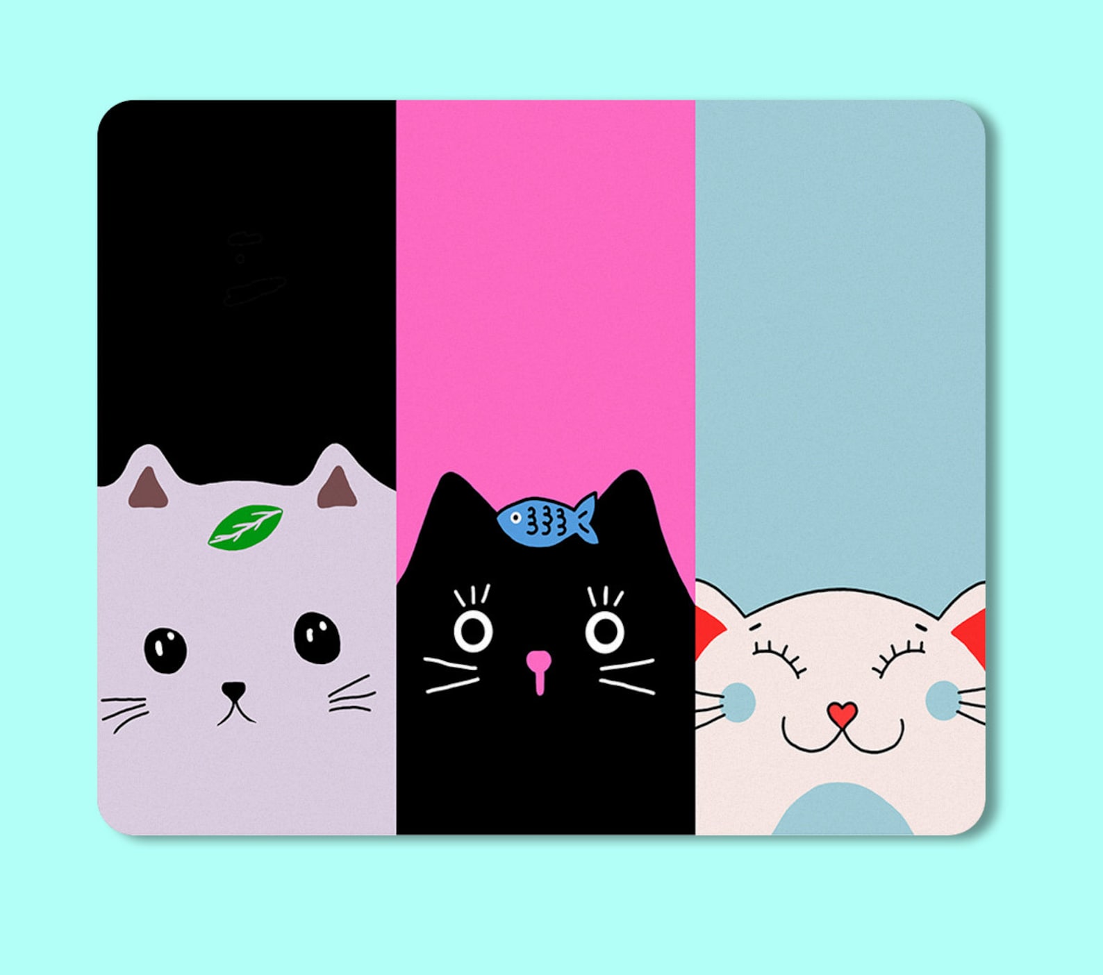 Kitty Cat Mouse Pad Computer Mouse Mat Office Decor Mouse Pad Mouse Pad ...