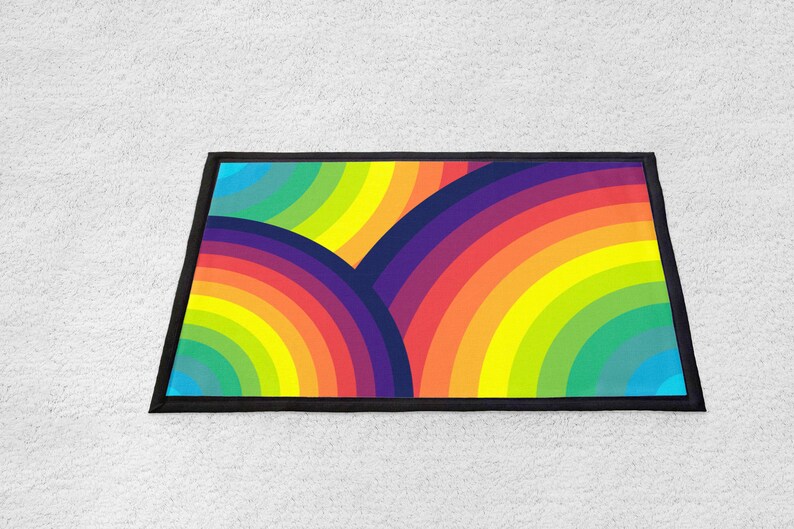 Rainbow Door Mat Rainbow Welcome Mat Rainbow Doormat - Etsy