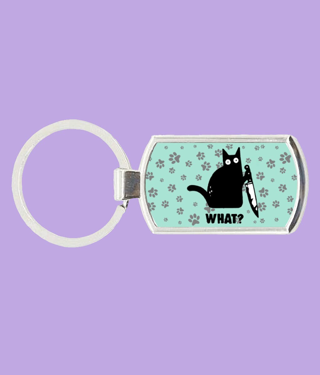 Funny Cat Keyring Cat Keychain Cat Lover Gift Crazy Cat Lady Cat ...