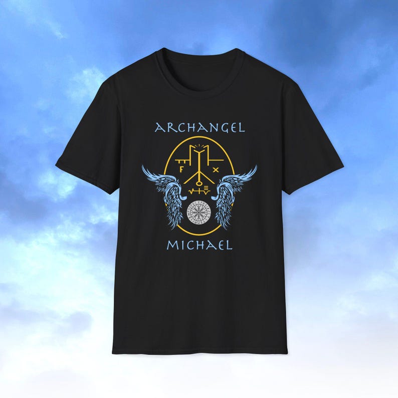 Archangel Michael Sigil of Protection With Angel Wings, T-shirt With ...