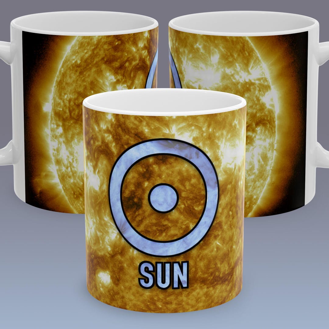 Astronomy Sun Coffee Mug, Solar Space Art, Astrology Gift, Leo Sun Sign ...