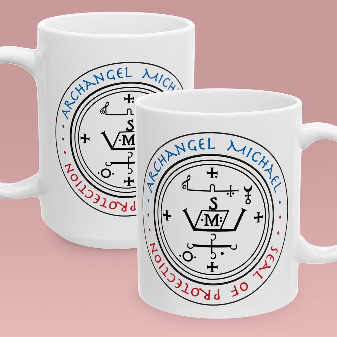 Archangel Michael Coffee Mug: Spiritual Protection Sigil - Religious ...