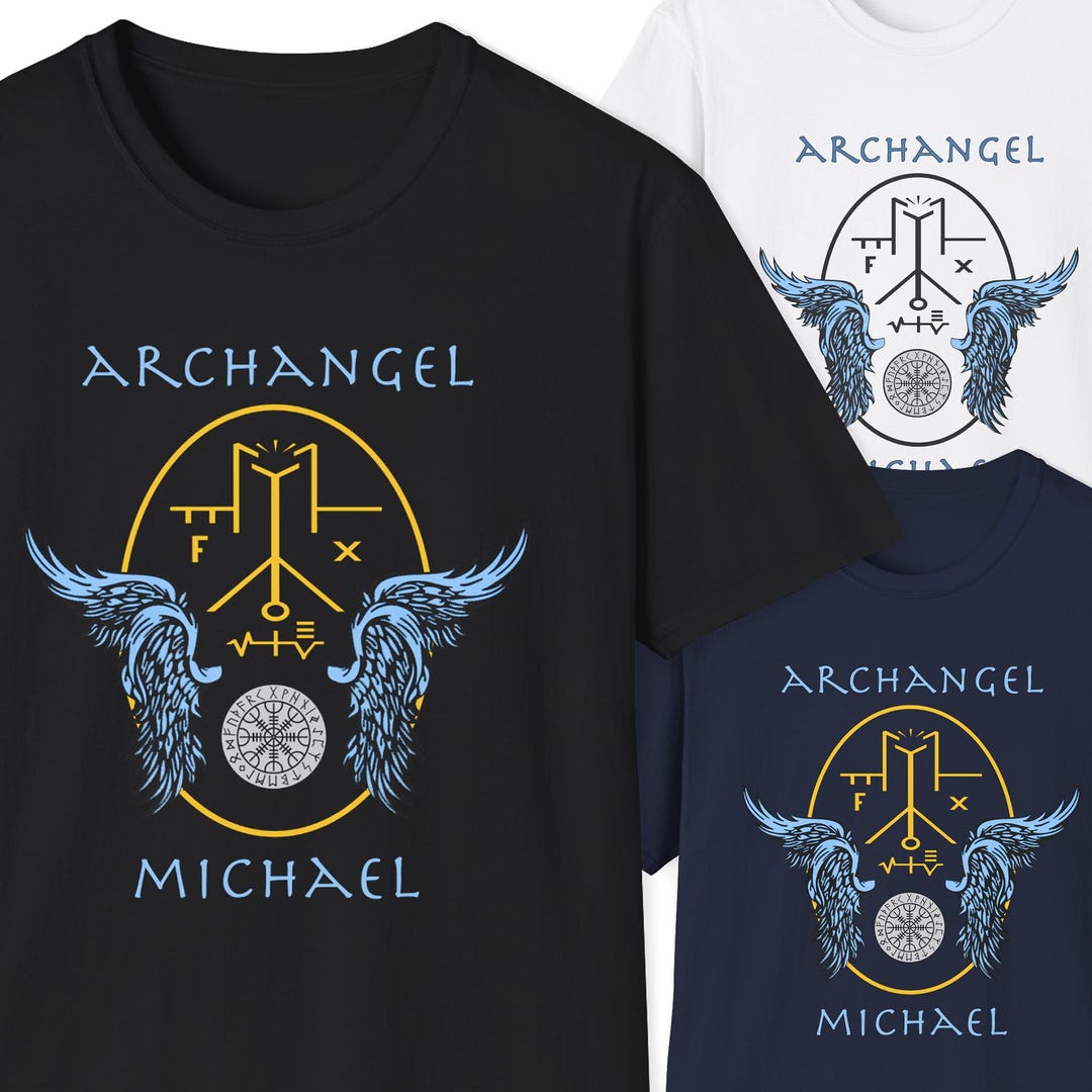 Archangel Michael Sigil of Protection With Angel Wings, T-shirt With ...