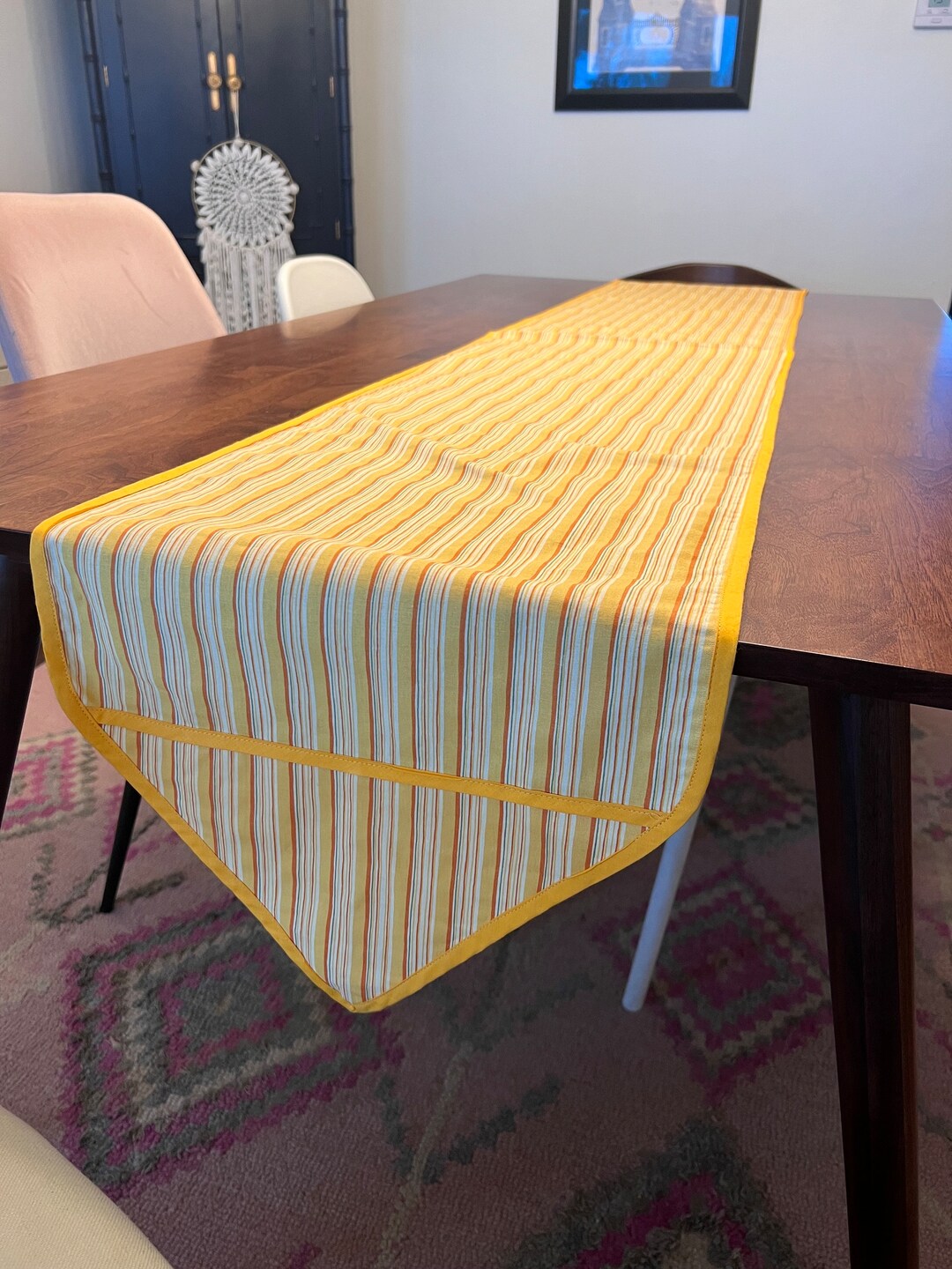 Yellow Striped Table Runner Fabric Provençal Hand Sewn in USA - Etsy