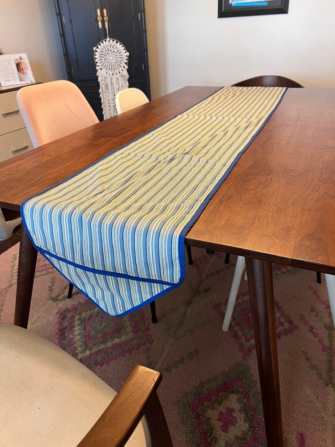 Blue Striped Table Runner Fabric Provençal Hand Sewn in USA - Etsy