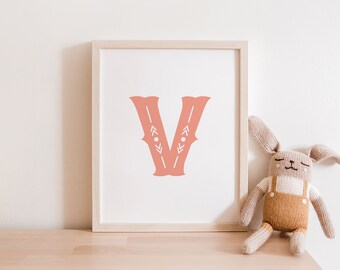 Letter V Wall Art - Etsy