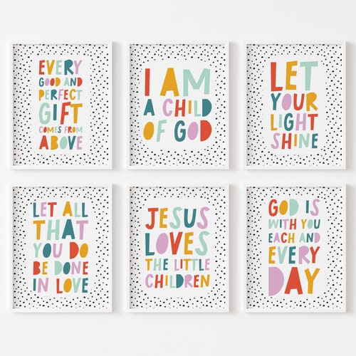 Christian Nursery Decor Kids Bible Verse Wall Art Scripture - Etsy