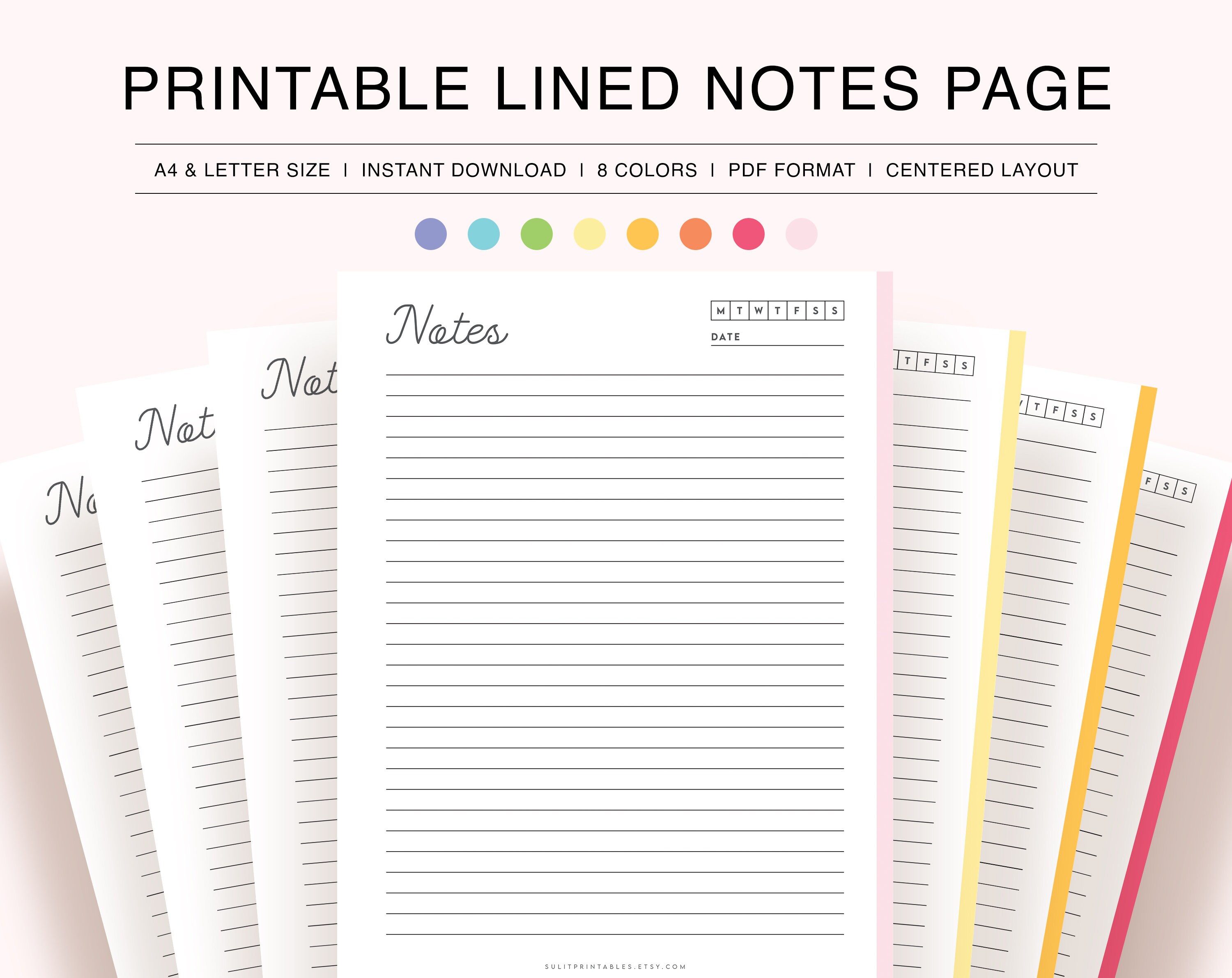 Printable Notes Sheet