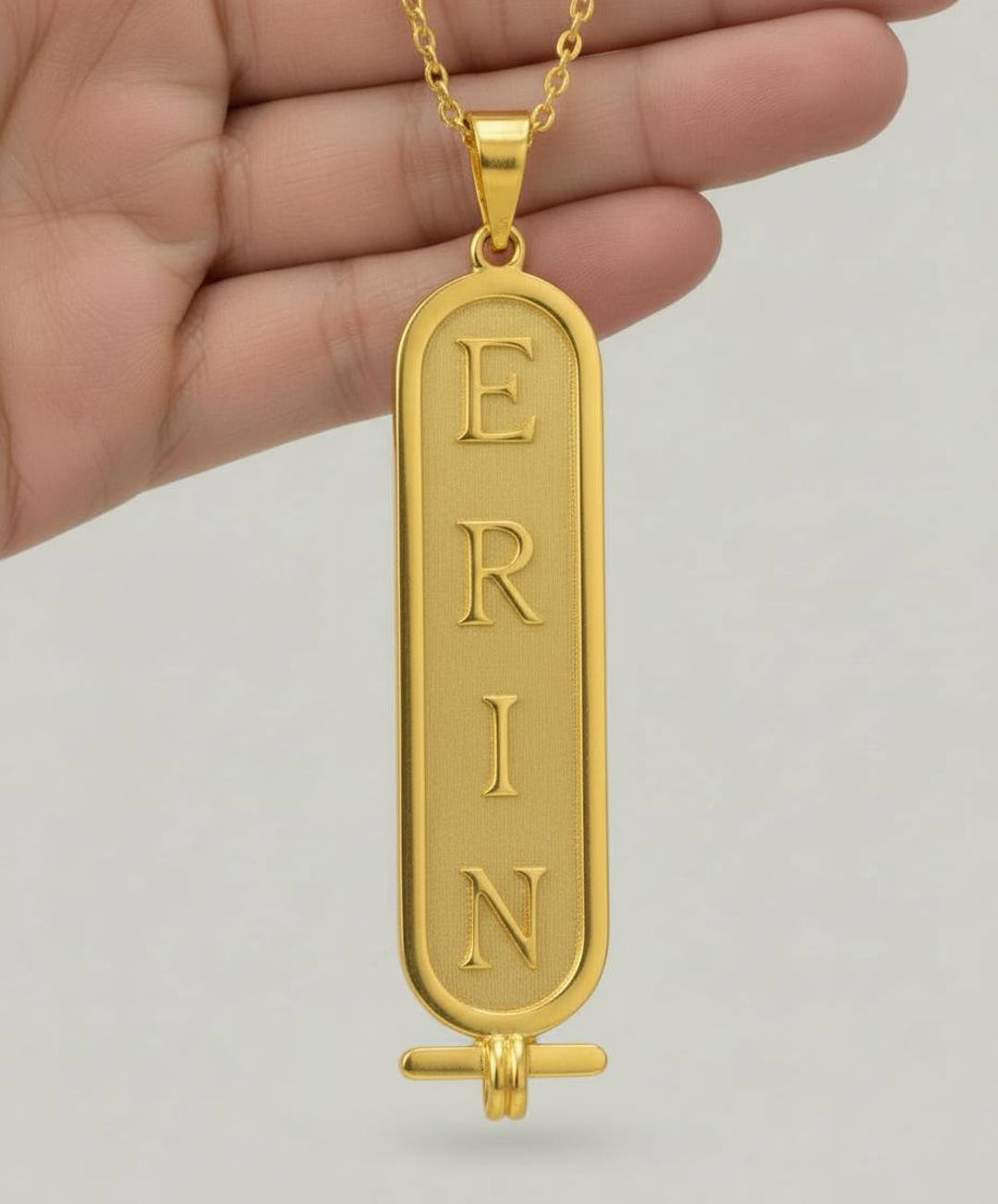 Personalized Cartouche Necklace, 14k Gold Cartridge Jewelry ...
