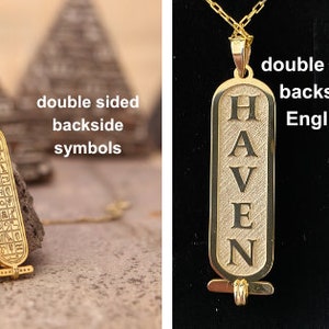 Egypt Hieroglyphics Cartouche With Birthstone, Custom Made Necklace ...