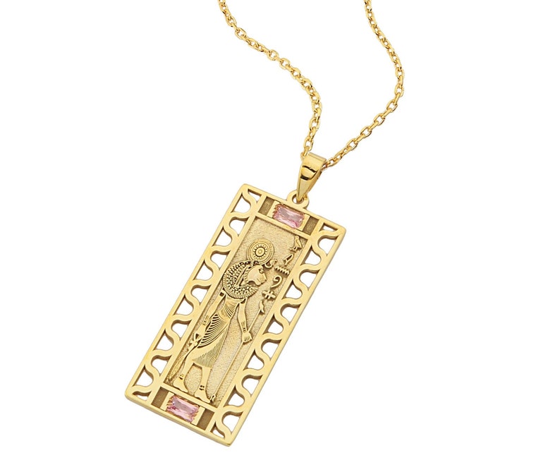 Sekhmet Cartouche Necklace, Personalized Hieroglyphic Pendant, Egyptian ...
