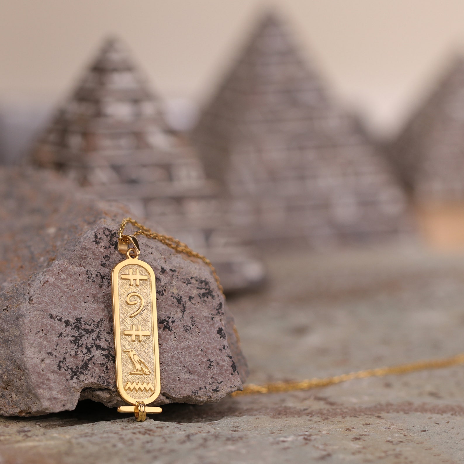 8k Solid Gold Cartouche Necklace Personalized Cartouche | Etsy