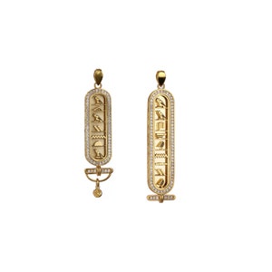 Egypt Hieroglyphics Cartouche With Birthstone, Custom Made Necklace ...