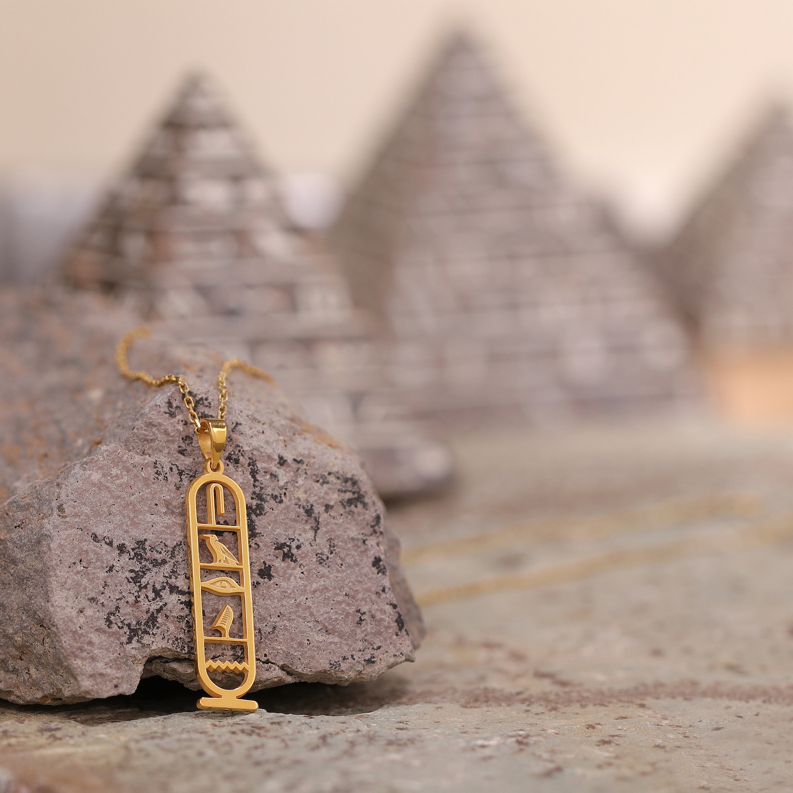 8k Solid Gold Cartouche Personalized Necklace, Personalized Cartouche ...