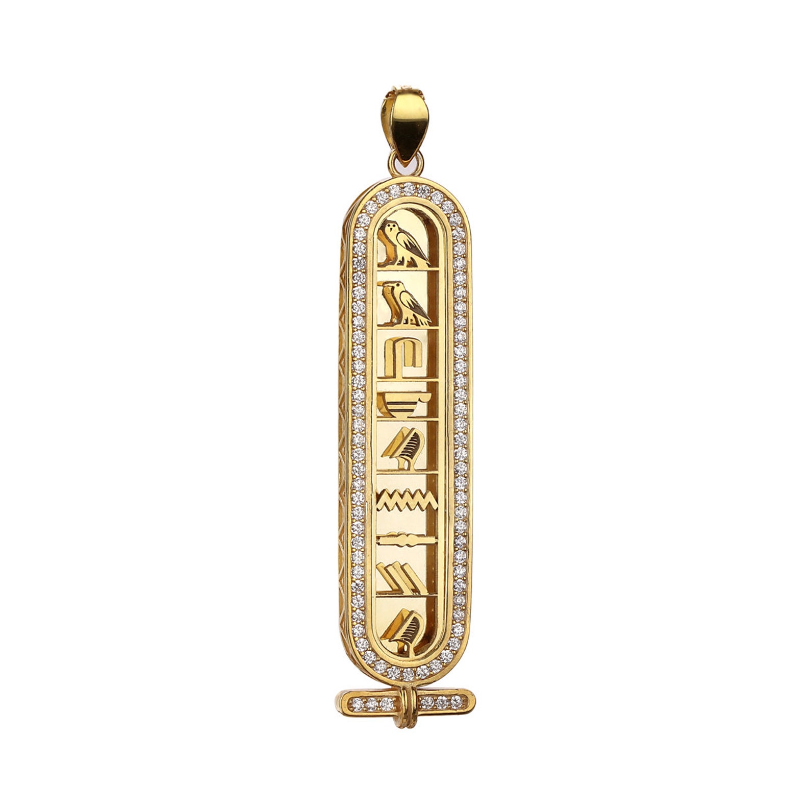 Personalized Egyptian Cartouche Necklace in 925 Sterling Silver, Gold ...