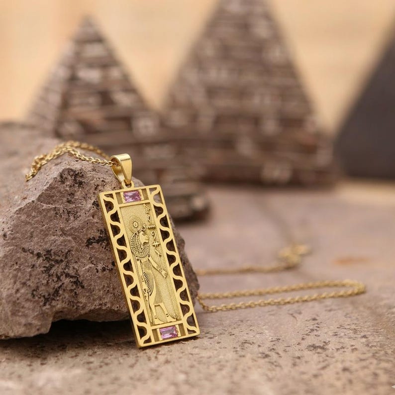 Sekhmet Cartouche Necklace, Personalized Hieroglyphic Pendant, Egyptian ...