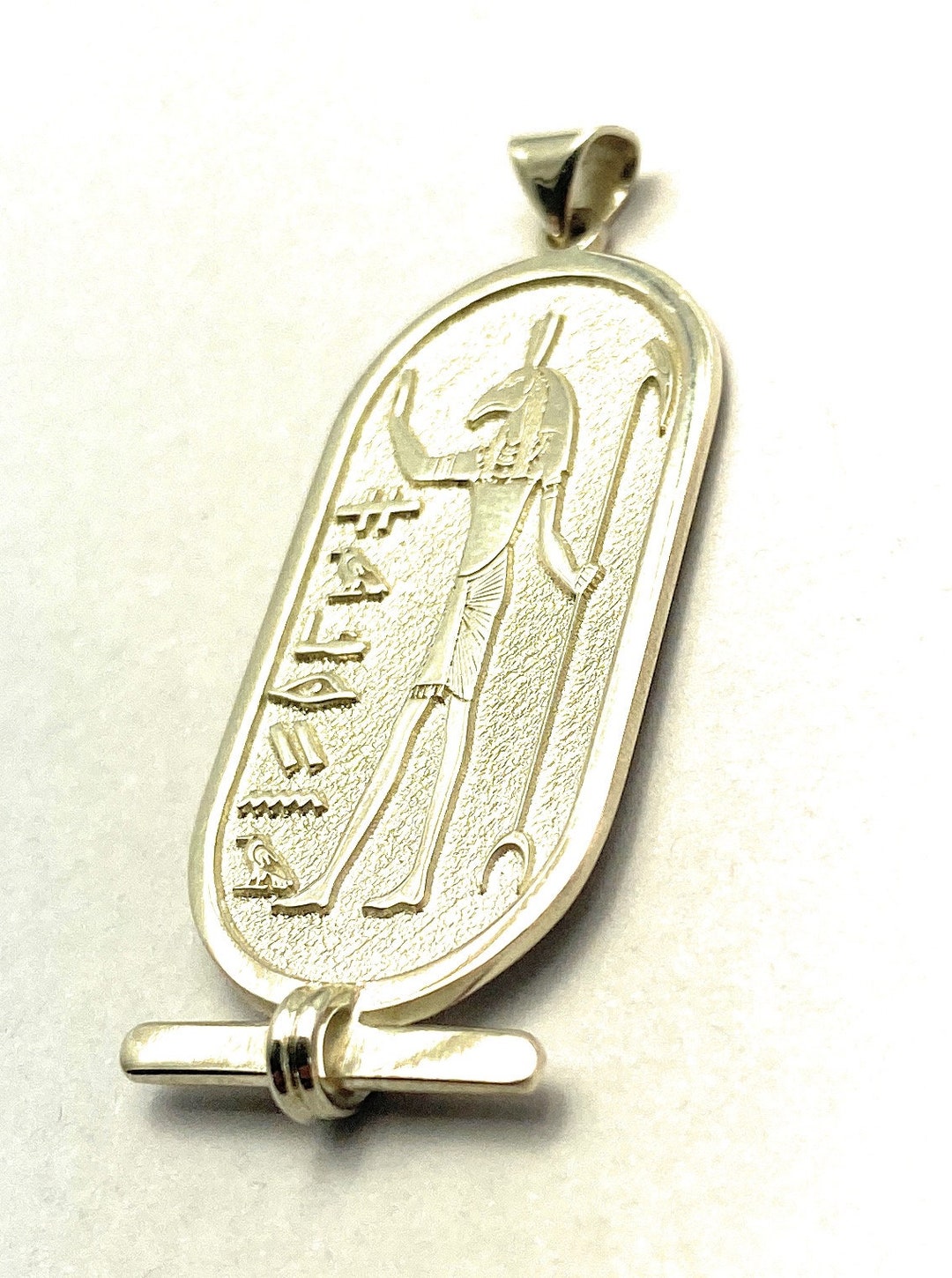 Egyptian Cartouche Pendant, Seth Name Necklace in Gold, Authentic ...