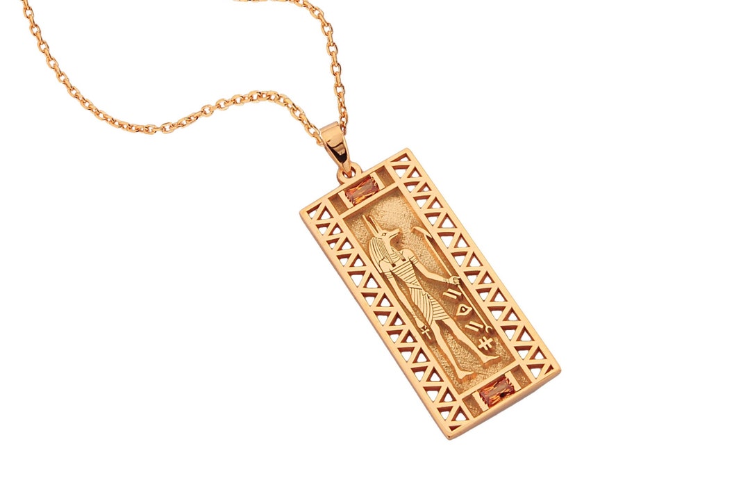 Anubis Egyptian Cartouche Necklace, Cartouche Jewelry, Anubis Egyptian ...