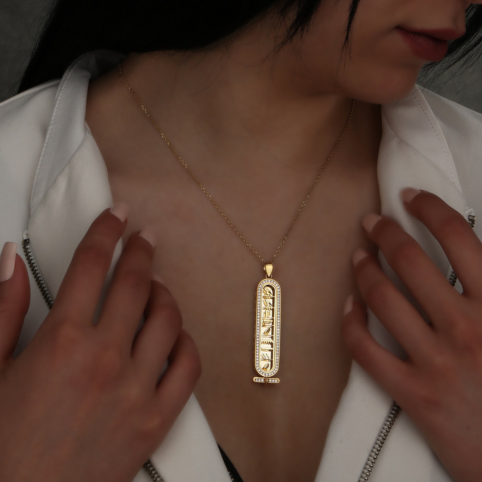 Gold Cartouche Necklace Jewelry Egypt Cartouche Hieroglyph - Etsy