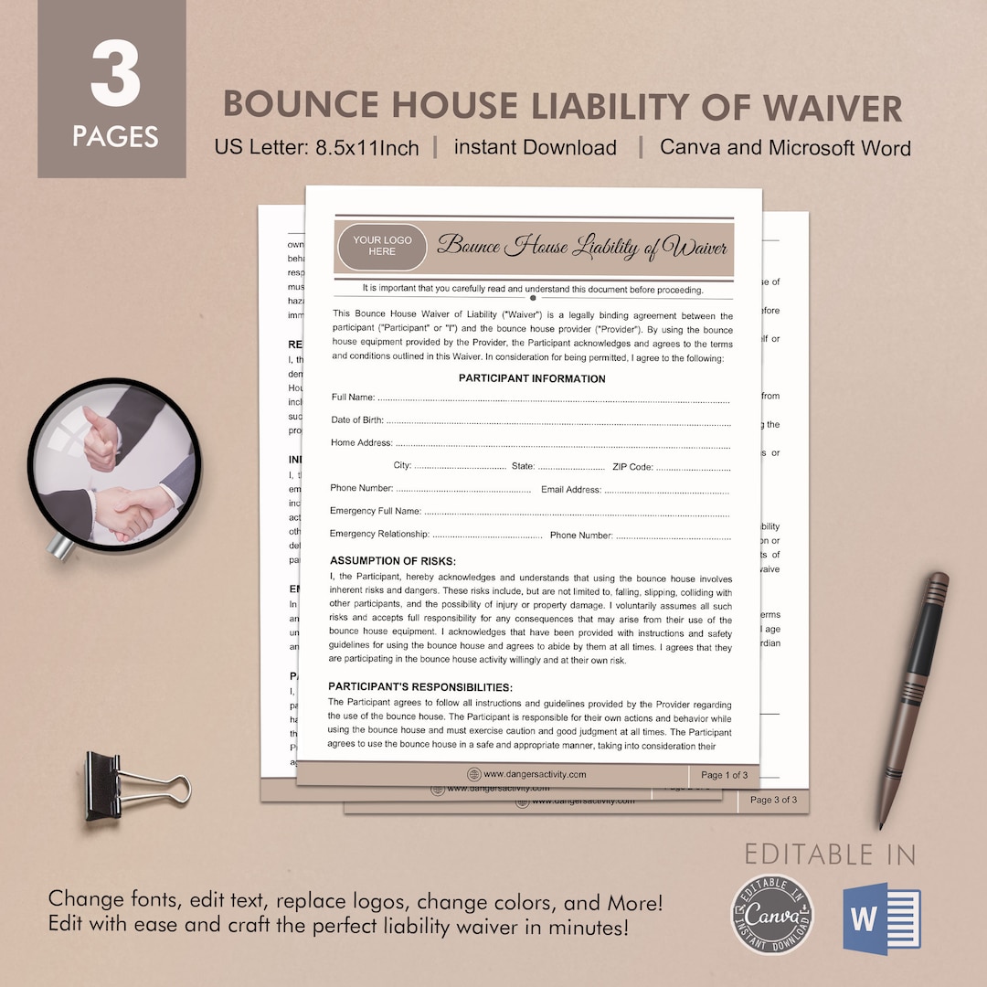 Bounce House Liability Waiver, Bounce House Rental Legal Protection ...