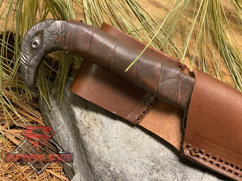 Viking Raven Head Hunting Knife With Sheath - Etsy