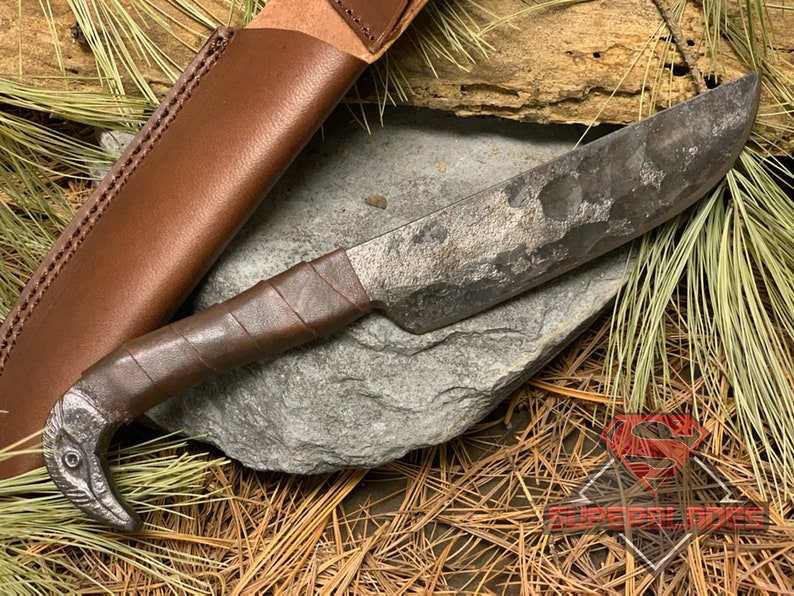 Viking Raven Head Hunting Knife With Sheath - Etsy