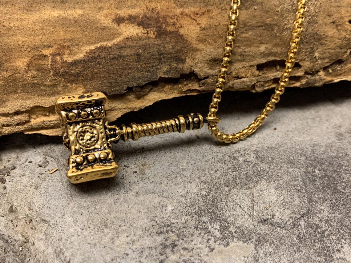 Hammer of Thor Pendant and Chain Vikings Collectable | Etsy