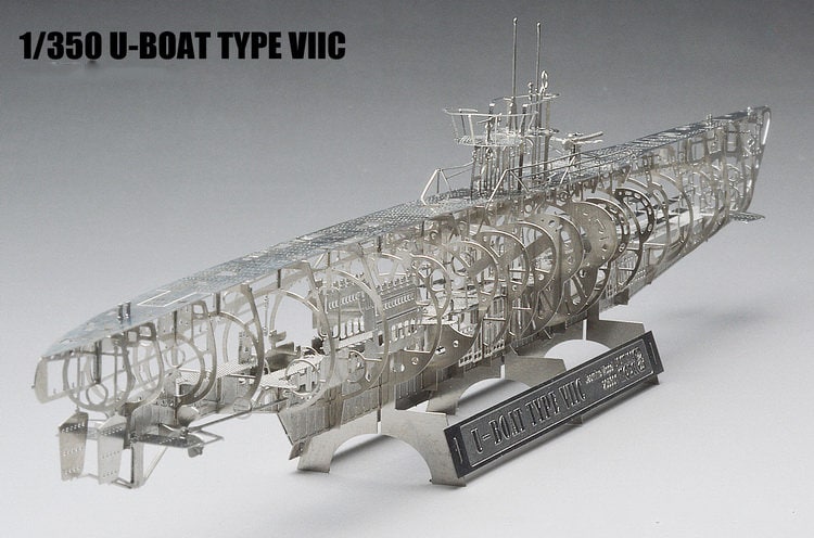 WW2 1:350 German U Submarine U-BOAT TYPE VIIC Fun 3d Metal Diy ...