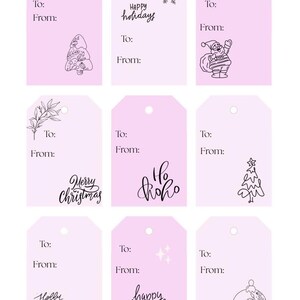 Pink Christmas Gift Tags – Printable Holiday Tags (digital Download) - Etsy