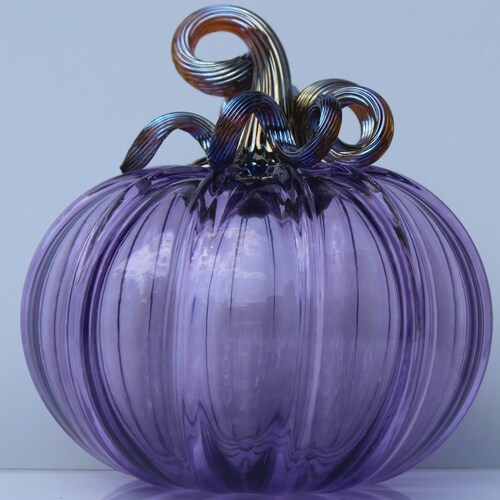 Deep Purple Handblown Decorative Glass Pumpkin - Etsy