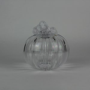 Clear and White Handblown Decorative Glass Pumpkin - Etsy