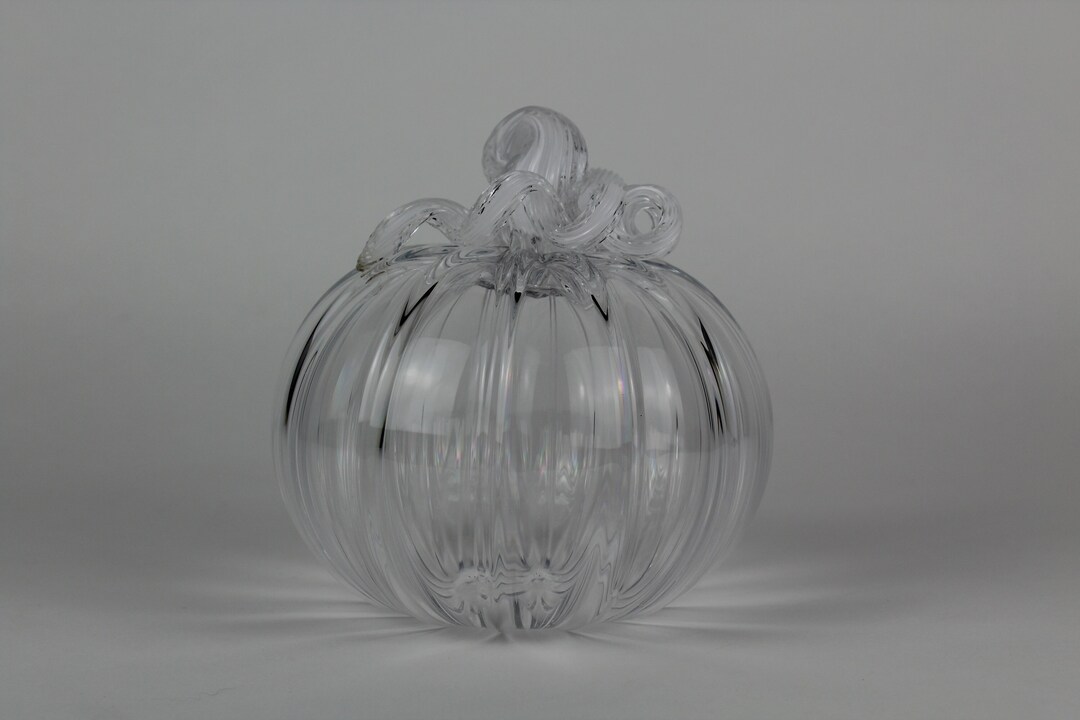 Clear and White Handblown Decorative Glass Pumpkin - Etsy