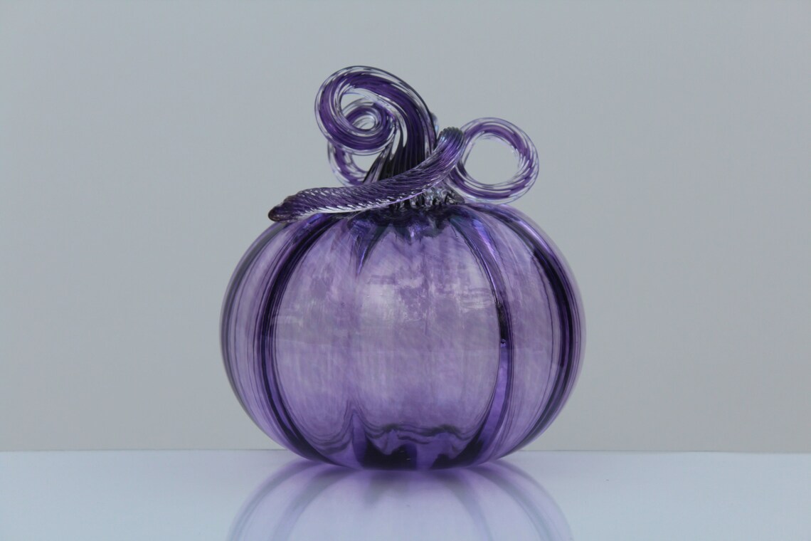 Deep Purple Handblown Decorative Glass Pumpkin - Etsy